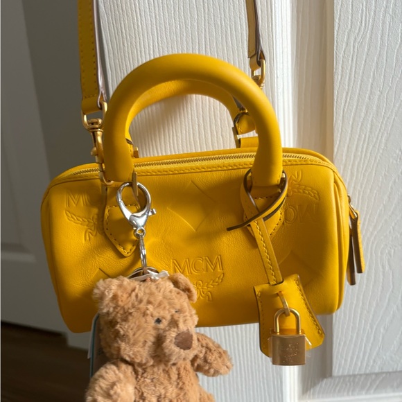 MCM | Bags | Mcm Yellow Ella Boston Bag | Poshmark